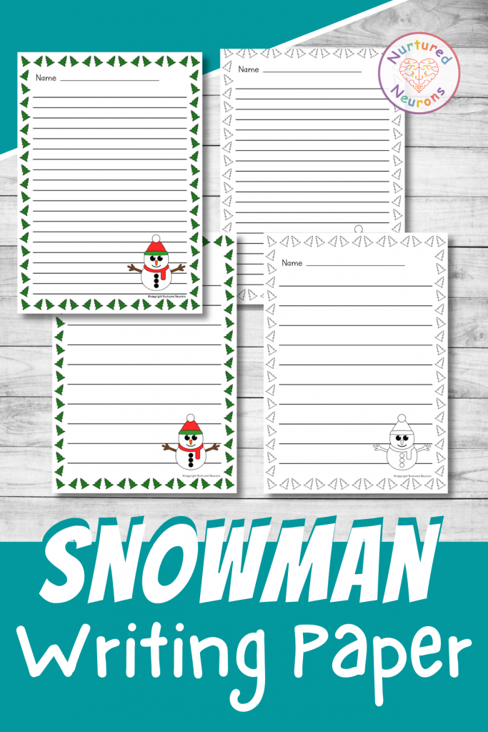 Differentiated Snowman Writing Paper - Nurtured Neurons