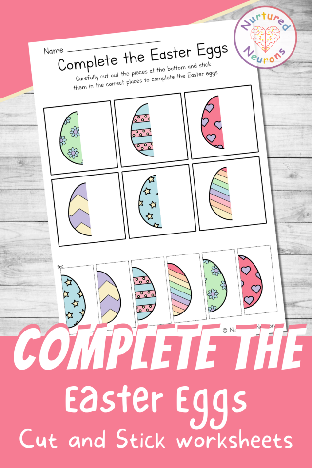 Complete the Easter Eggs - Easter Cut and Stick Worksheet - Nurtured ...