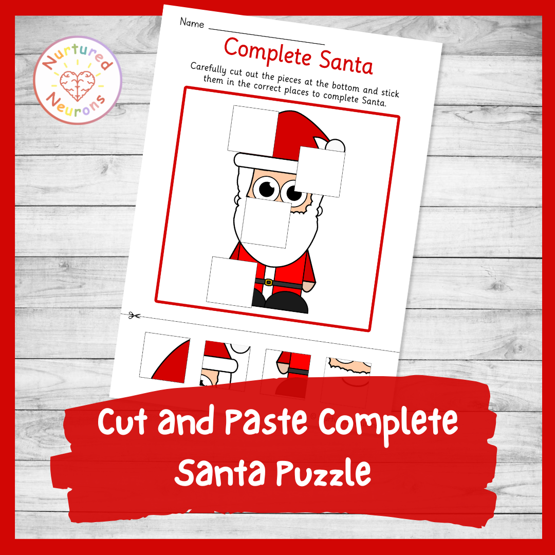 Cut and Paste Complete The Santa Puzzle – Printable Christmas Worksheet ...