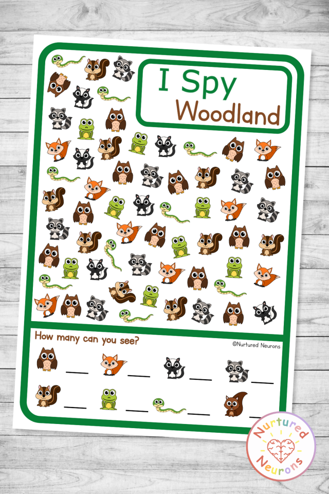 Woodland and Forest Animal I Spy And Counting Game (Printable PDF ...